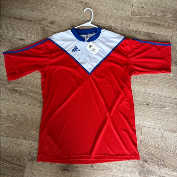 adidas | Shirts | Adidas Mens Red And White Cuba Sports Shirt | Poshmark